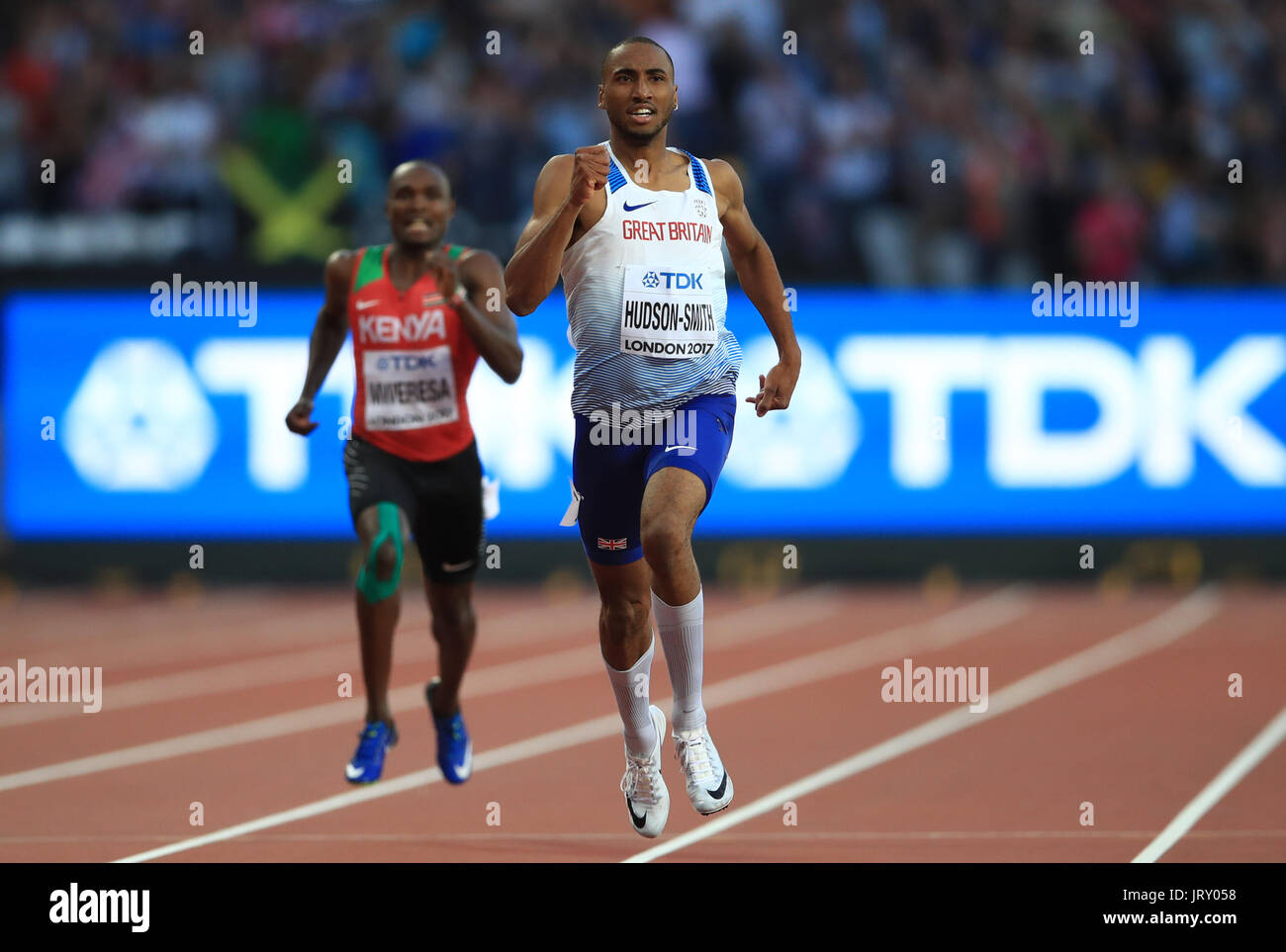 Great Britains Matthew Hudson Smith Right During The Mens 400m Semi