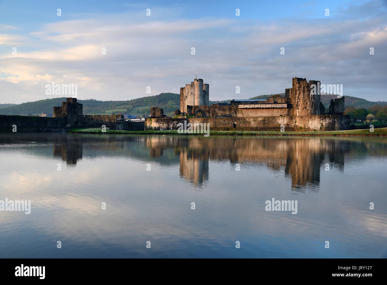 Caerphilly castle medieval castle moat hi-res stock photography and ...