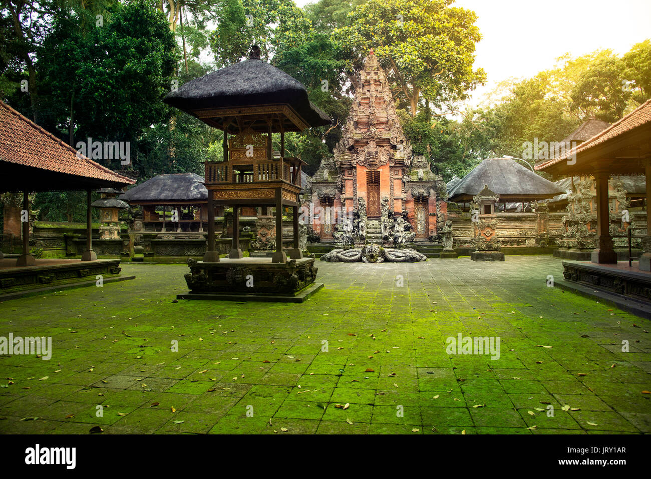 Temple in Sacred Monkey Forest Sanctuary Ubud Bali Indonesia Stock ...