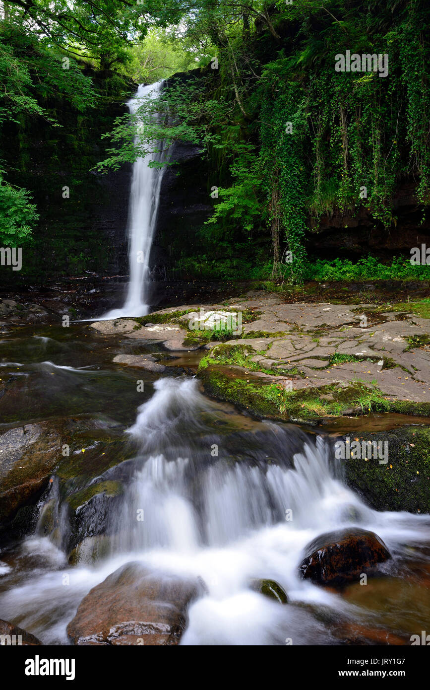 Waterfall on the Caerfanell above Tal y Bont Reservoir Stock Photo - Alamy