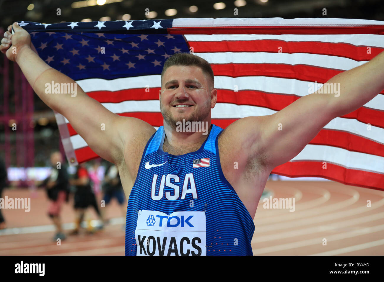 Usas joe kovacs celebrates finishing second hi-res stock photography ...