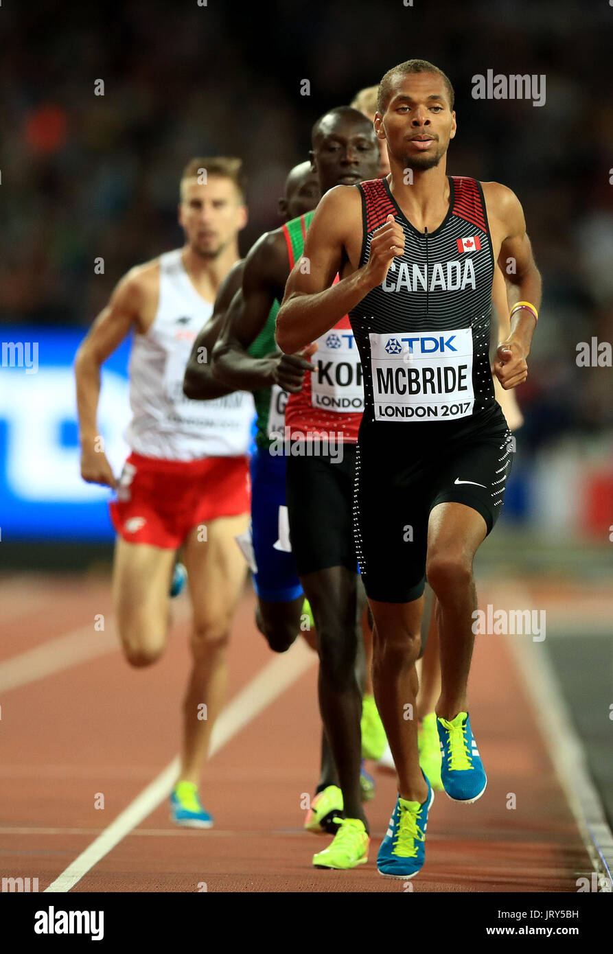 Canada's Brandon McBride on the way to winning the Men's 800m Heat 2 ...