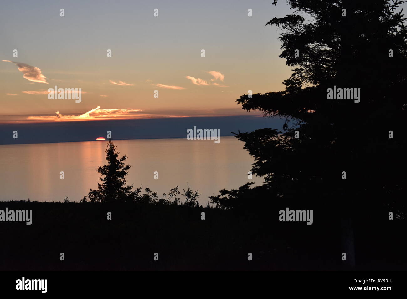 Lake Superior Sunset Stock Photo - Alamy