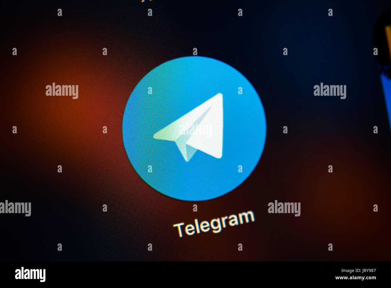 Telegram screen hi-res stock photography and images - Alamy