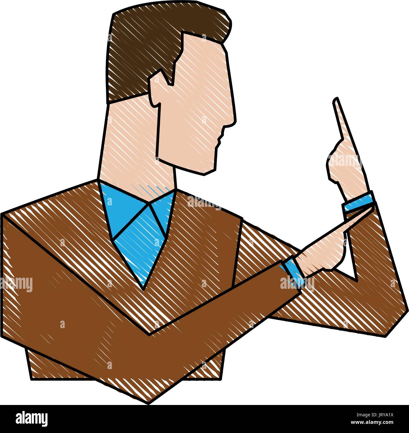 portrait of businessman gesturing shows something Stock Vector Image & Art - Alamy