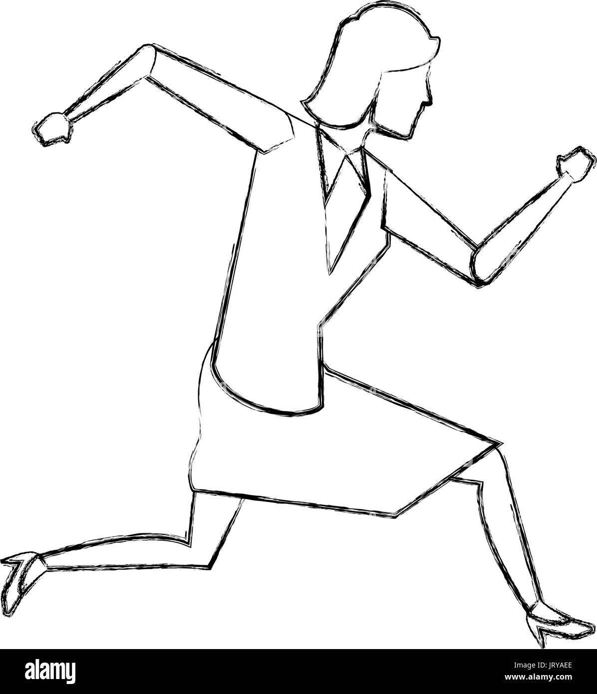 business woman running leader successful concept Stock Vector Image ...