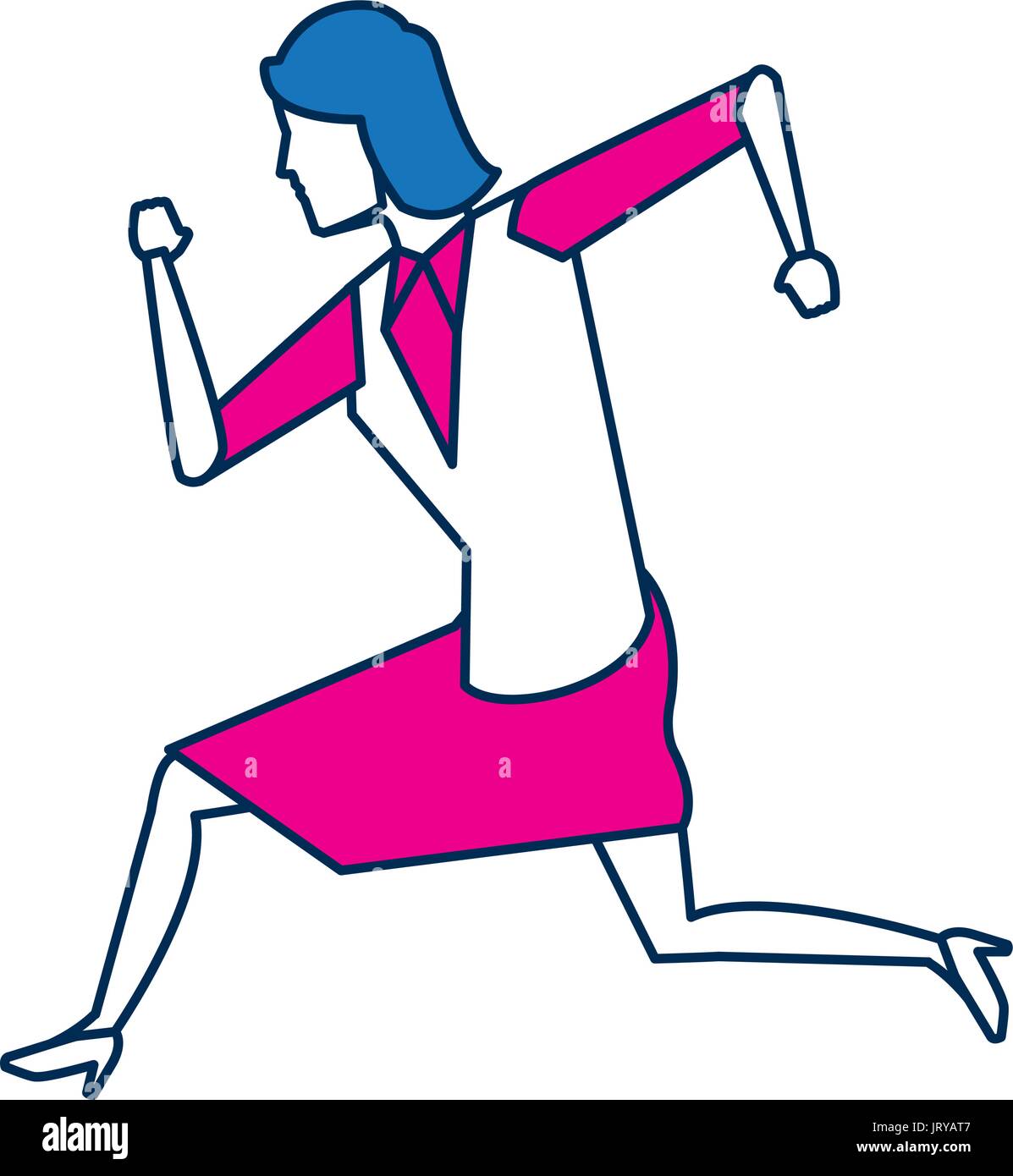 business woman running leader successful concept Stock Vector Image ...