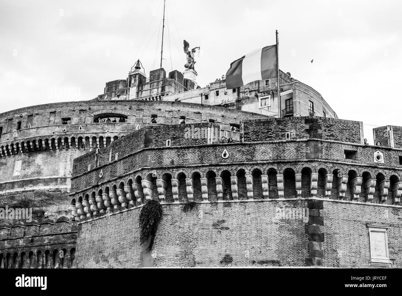 Tourists rome angels castle hi-res stock photography and images - Alamy