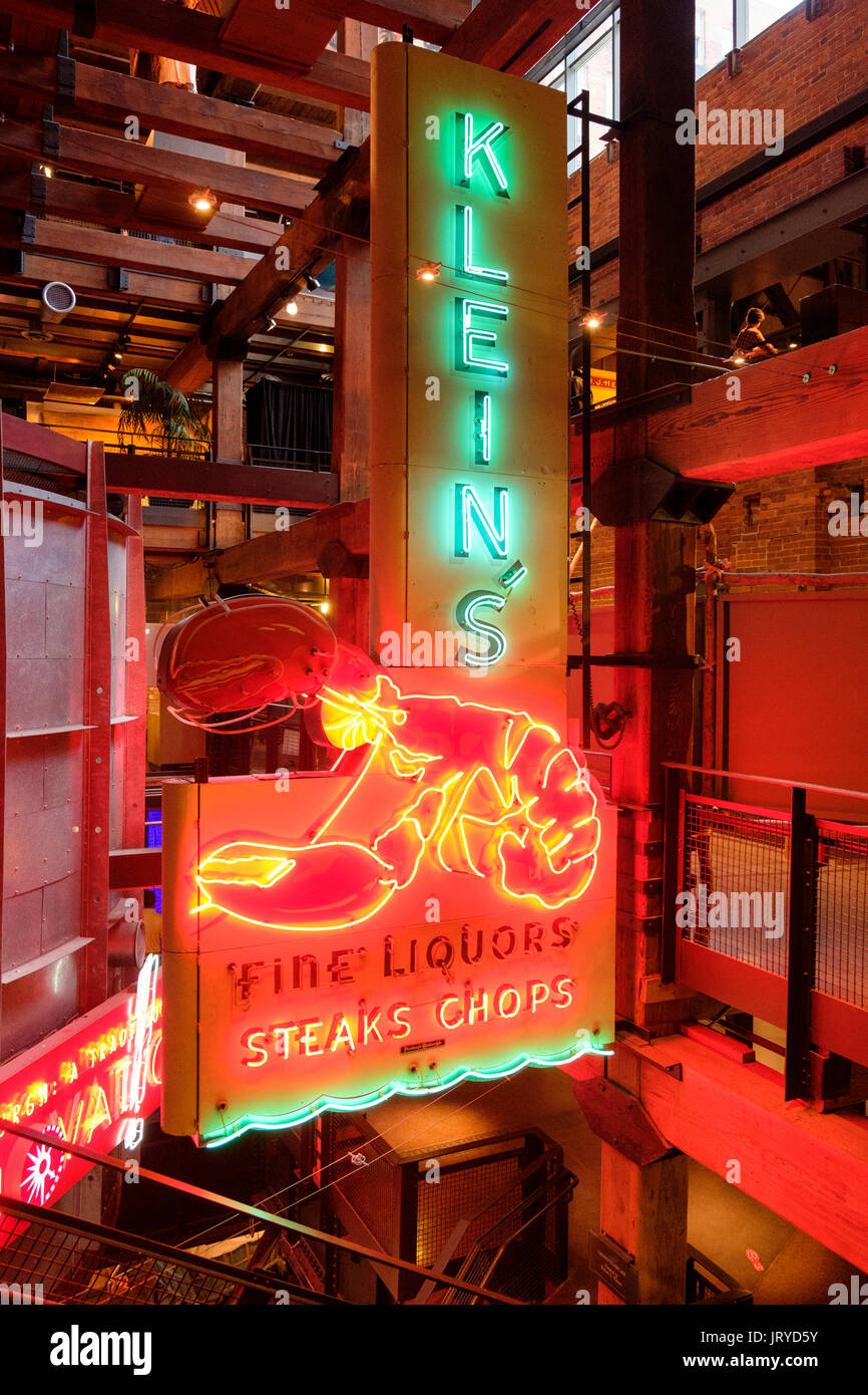 "Klein's Fine Liquors Steaks Chops" neon sign in Heinz History Center ...