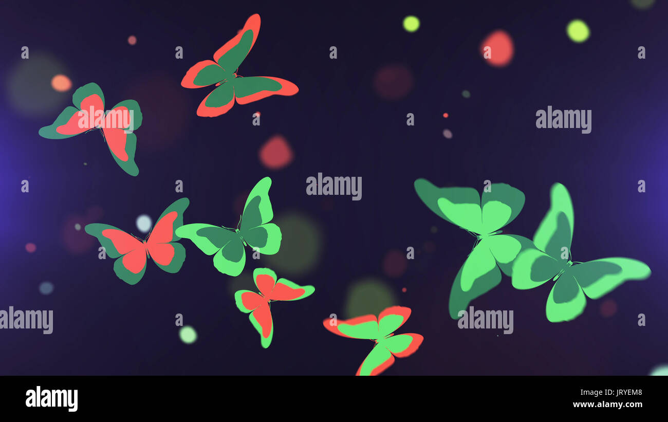 Impressive 3d rendering of the fragile butterflies flying between ...