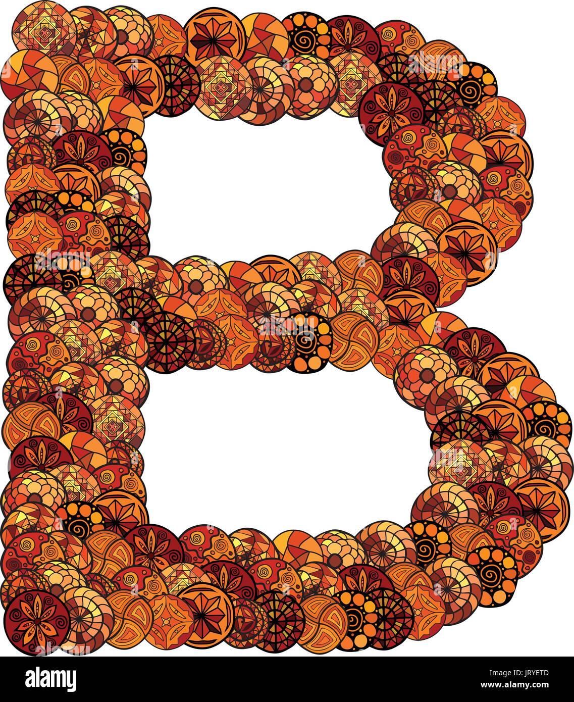 abstract vector font, made of ethnic elements - letter b Stock Vector ...