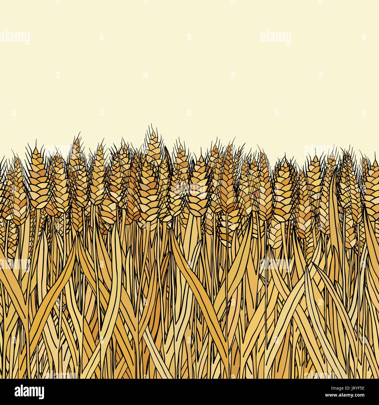 abstract vector cartoon doodle wheat seamless pattern Stock Vector ...