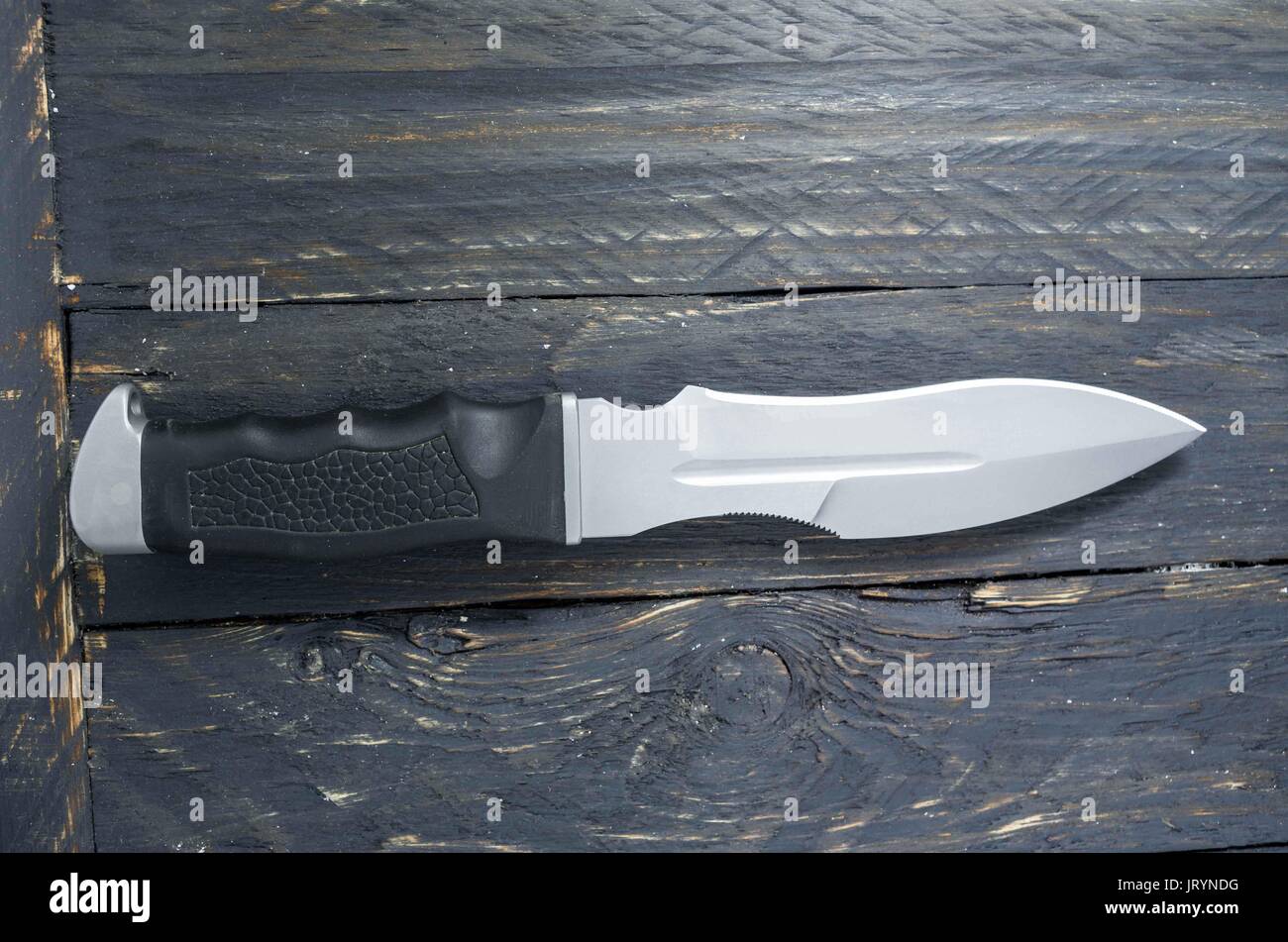 Large knife for military task. Top view. Troop knife Stock Photo - Alamy