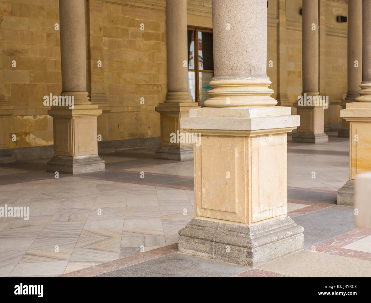Luxury light exterior with decorative columns Stock Photo - Alamy