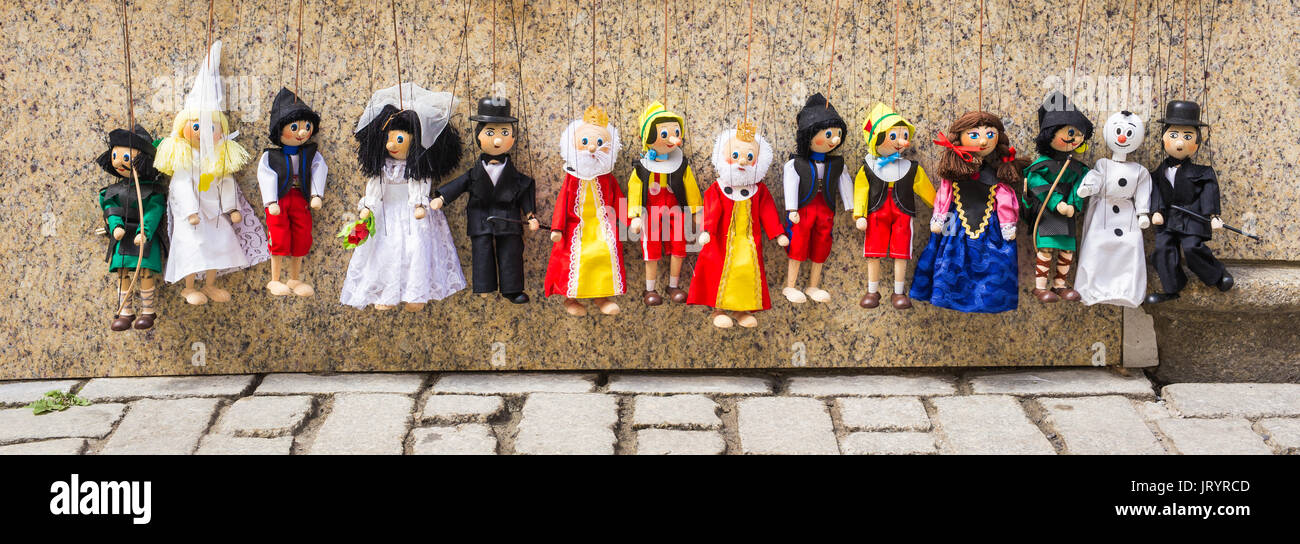 The raw of different puppets Stock Photo - Alamy