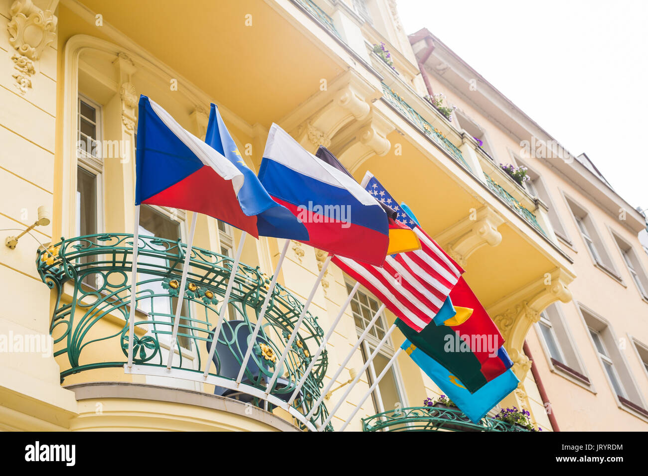 Flags of the World in front of a Buiding Stock Photo - Alamy