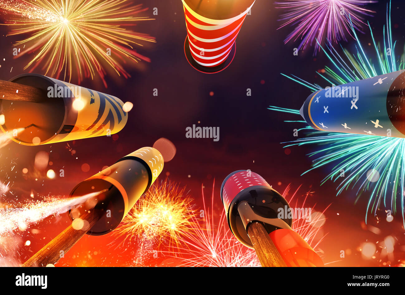 Firework rockets launching hi-res stock photography and images - Alamy