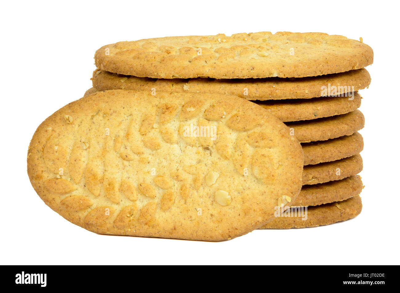 Stack of biscuits isolated on white background with clipping path Stock ...