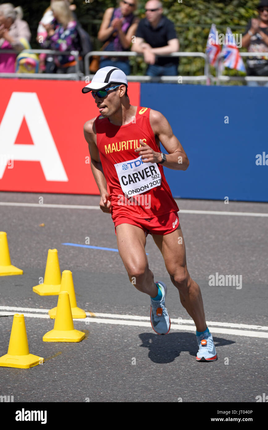 David Carver of Mauritius running in the IAAF World Championships 2017 ...