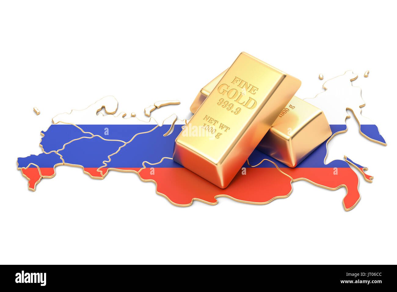 Foreign-exchange reserves of Russia concept, 3D rendering isolated on ...
