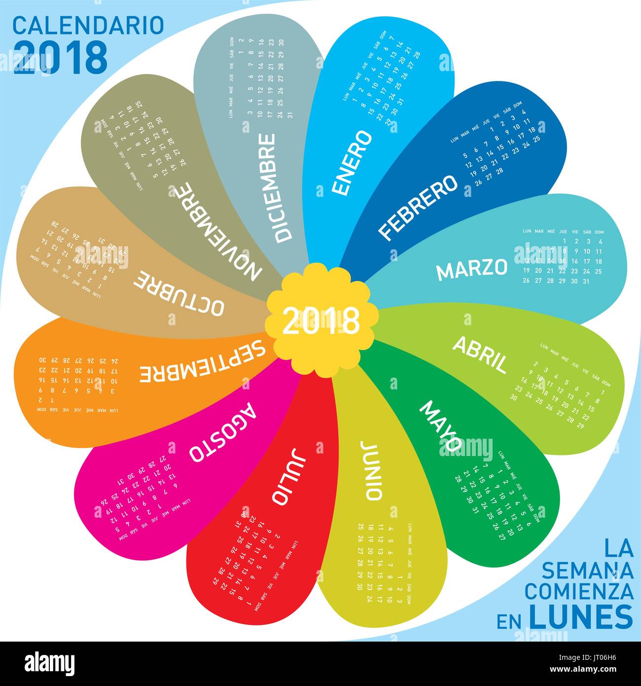 Calendar with flower Stock Vector Images - Alamy