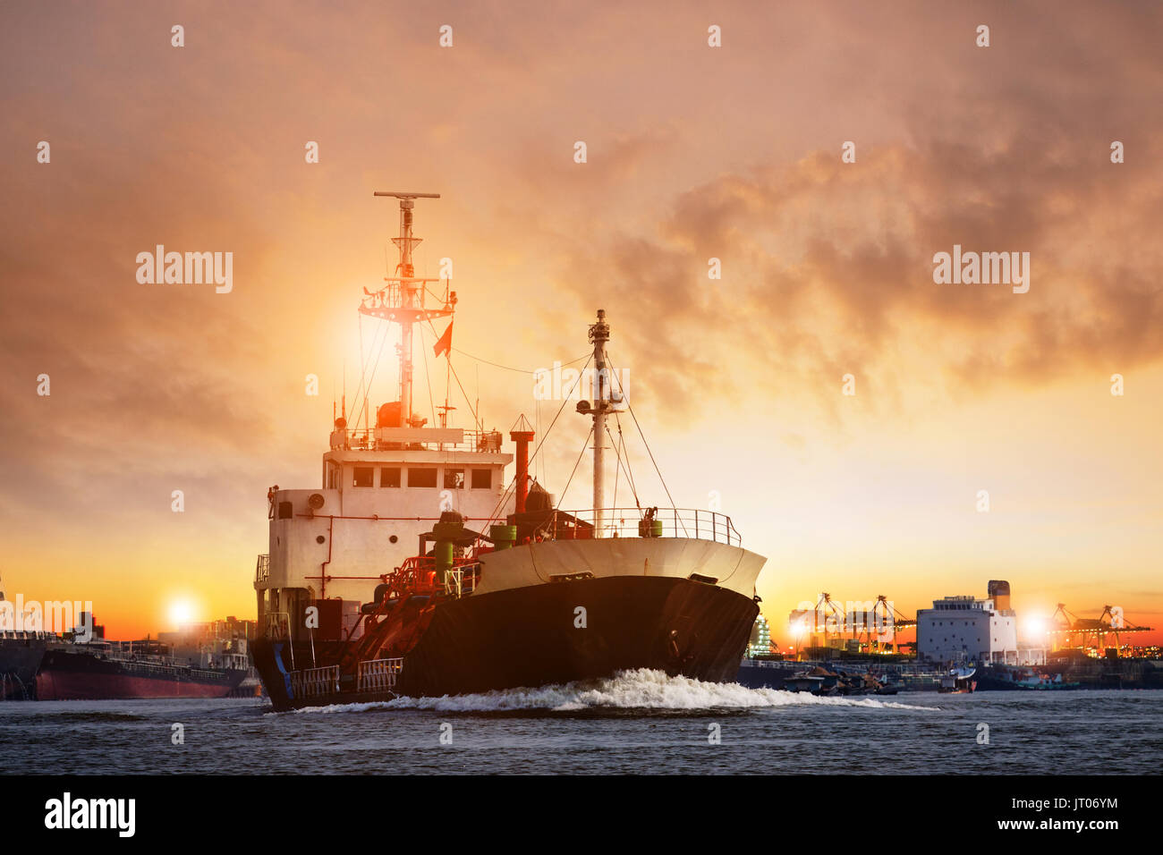 transportation of lpg gas tanker ship against beautiful sky Stock Photo ...