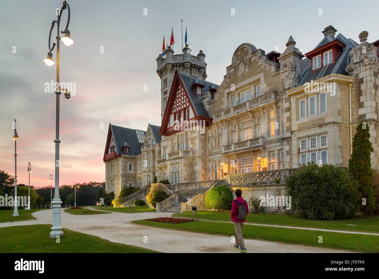 Magdalena Palace at sunset, Santander. Cantabrian Sea. Cantabria Spain ...
