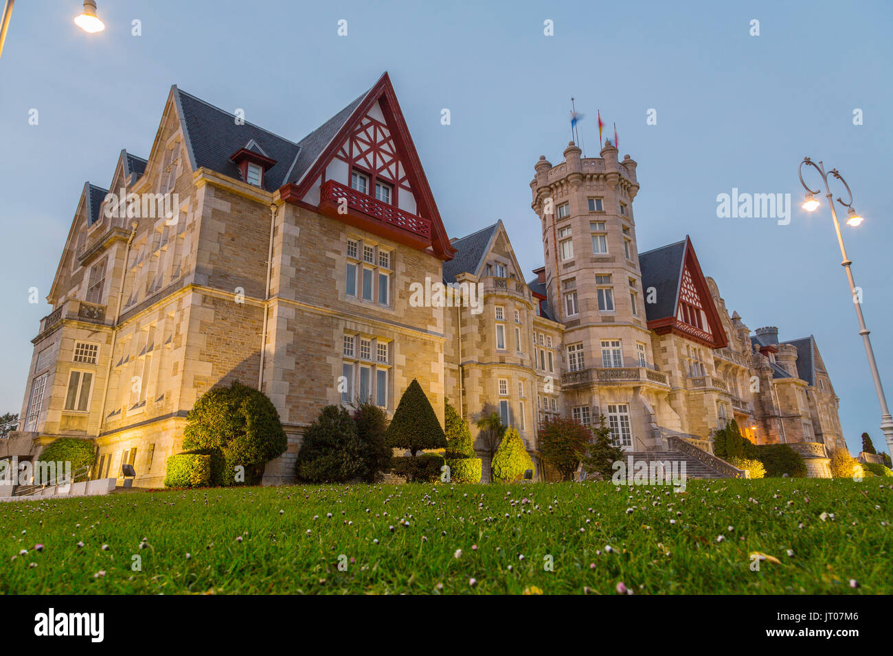 Magdalena Palace at sunset, Santander. Cantabrian Sea. Cantabria Spain ...