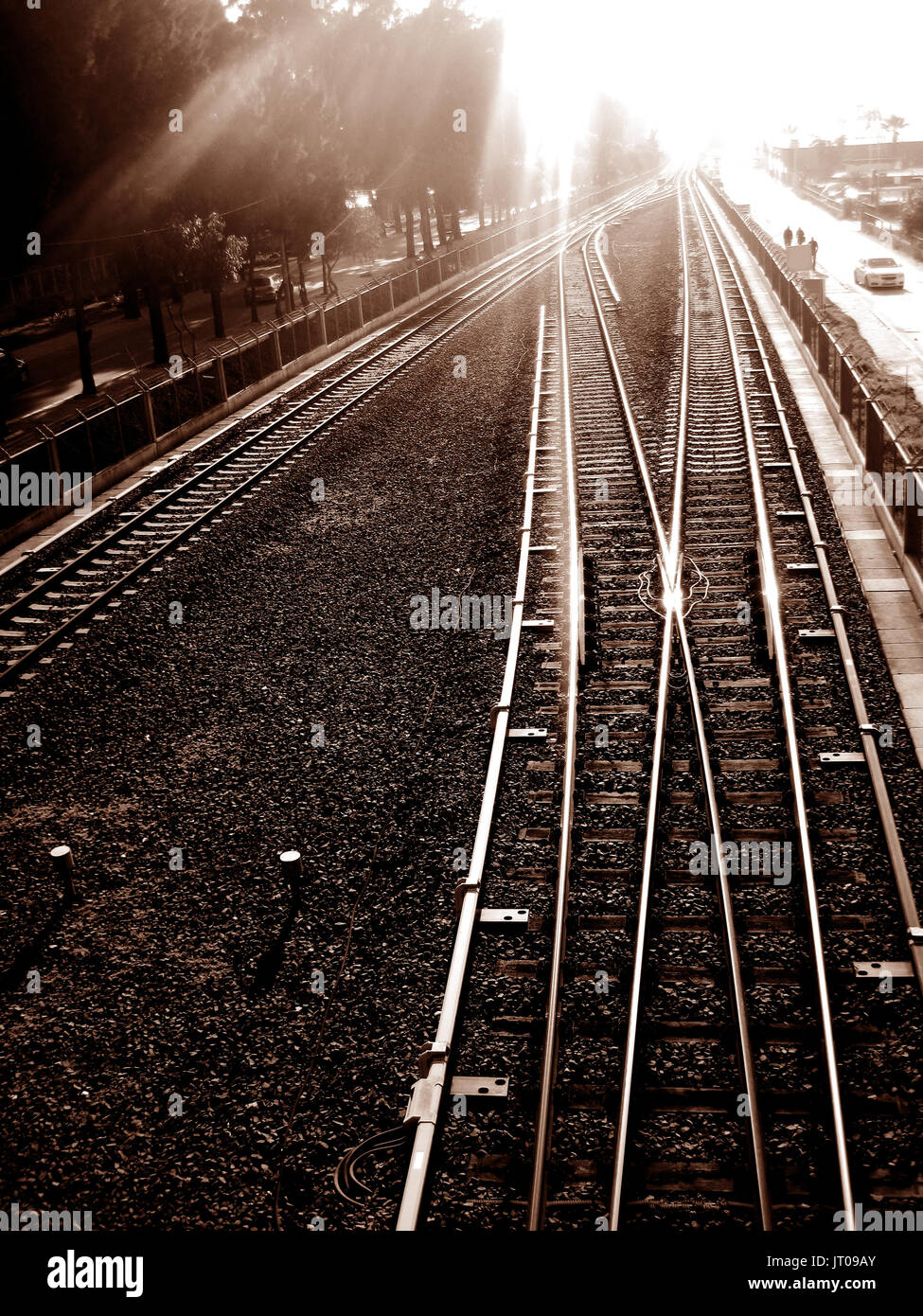Image metal rail road hi-res stock photography and images - Alamy