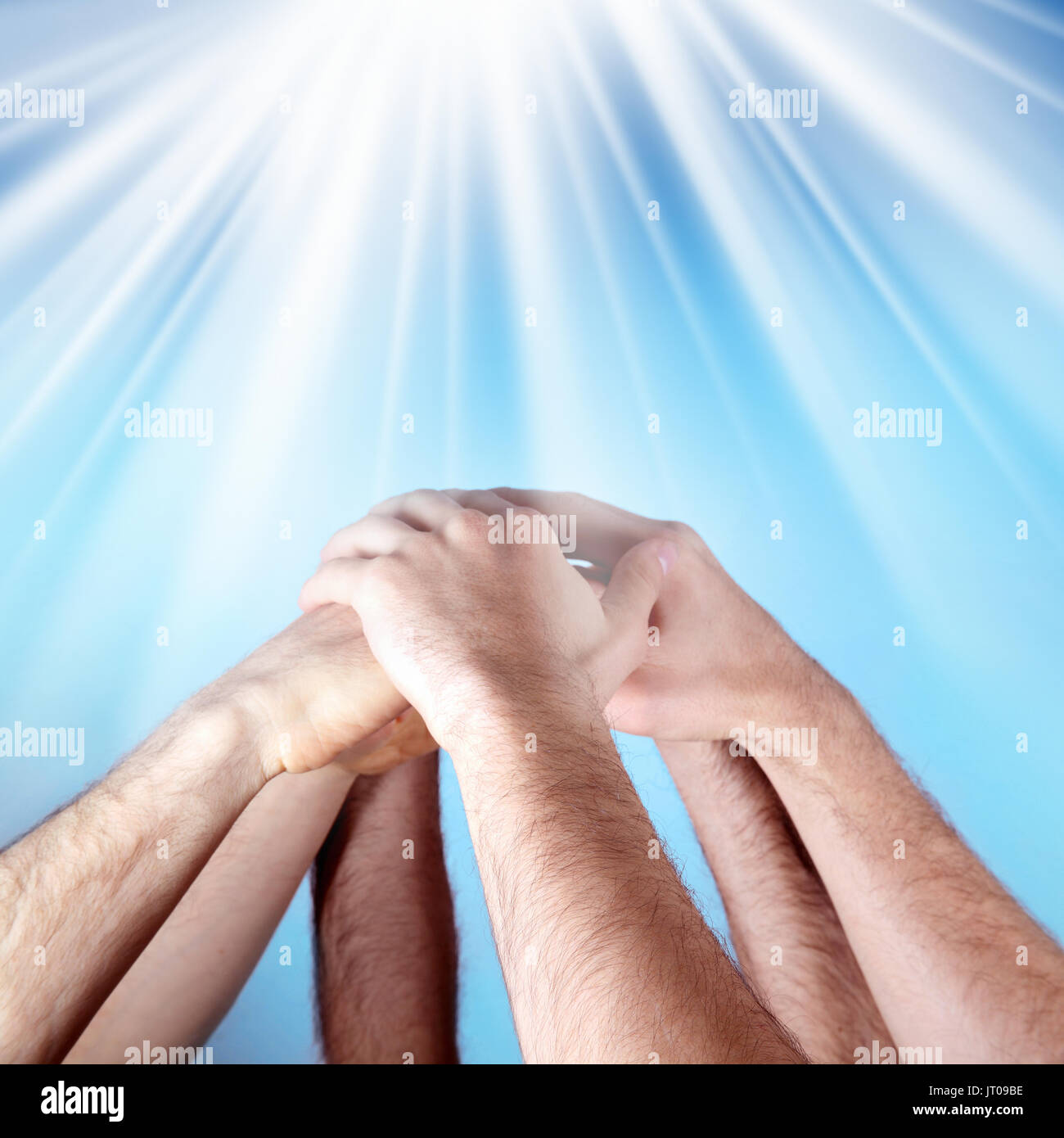 close up shot of hands and lightbeams Stock Photo - Alamy