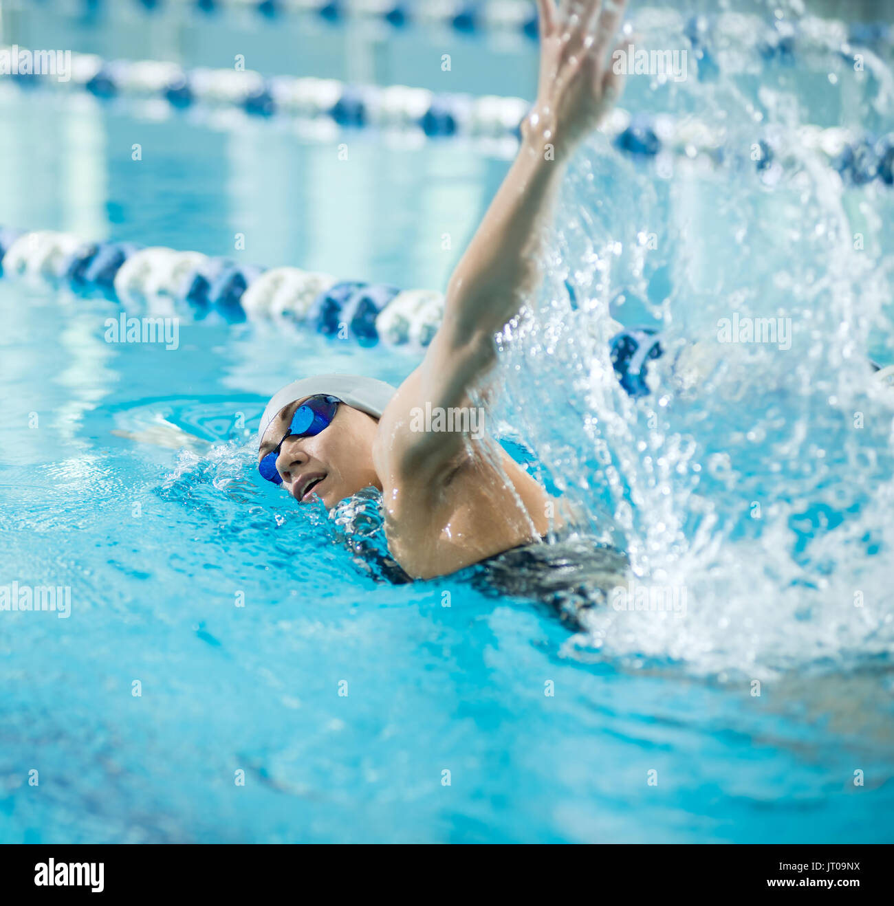 Female Swimmer Winning Race High Resolution Stock Photography and ...