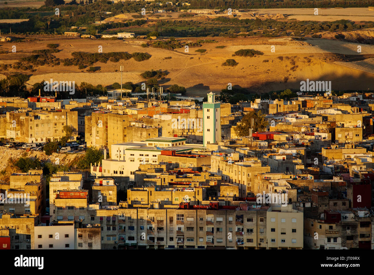 Sunset, panoramic view Medina of Fez, Fes el Bali. Morocco, Maghreb ...