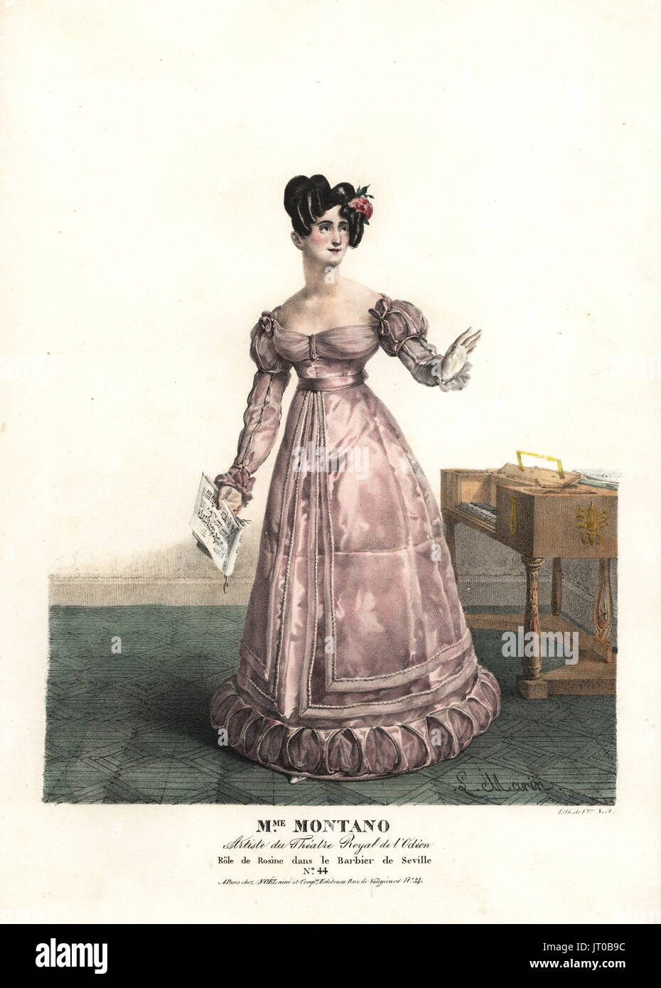 Contralto singer Madame Montano as Rosine in the opera Le Barbier de ...