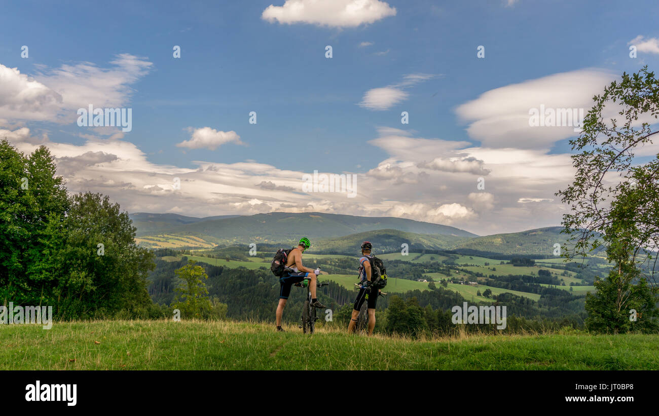 Biking in Jeseniky mountains, Czech Republic Stock Photo - Alamy