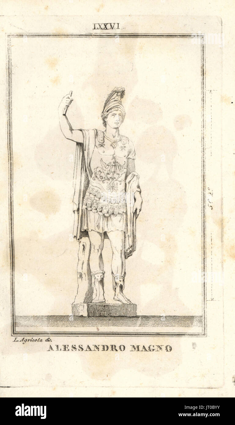 Statue of Alexander the Great. Copperplate engraving after an ...