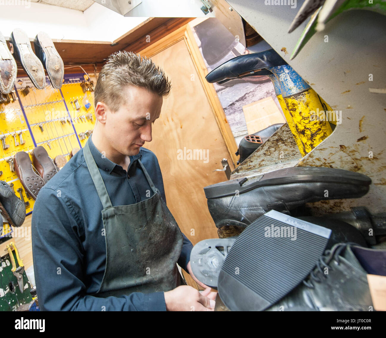 Shoe Repair Shop Cobblers Stock Photo - Alamy