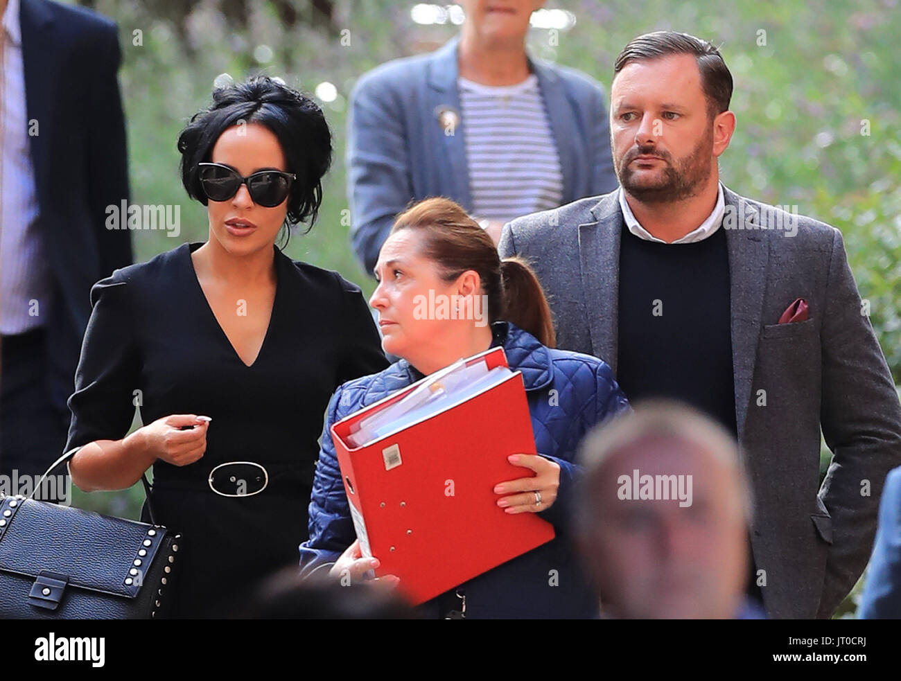 Stephanie Davis (left) arriving at Liverpool Magistrates' Court where ...