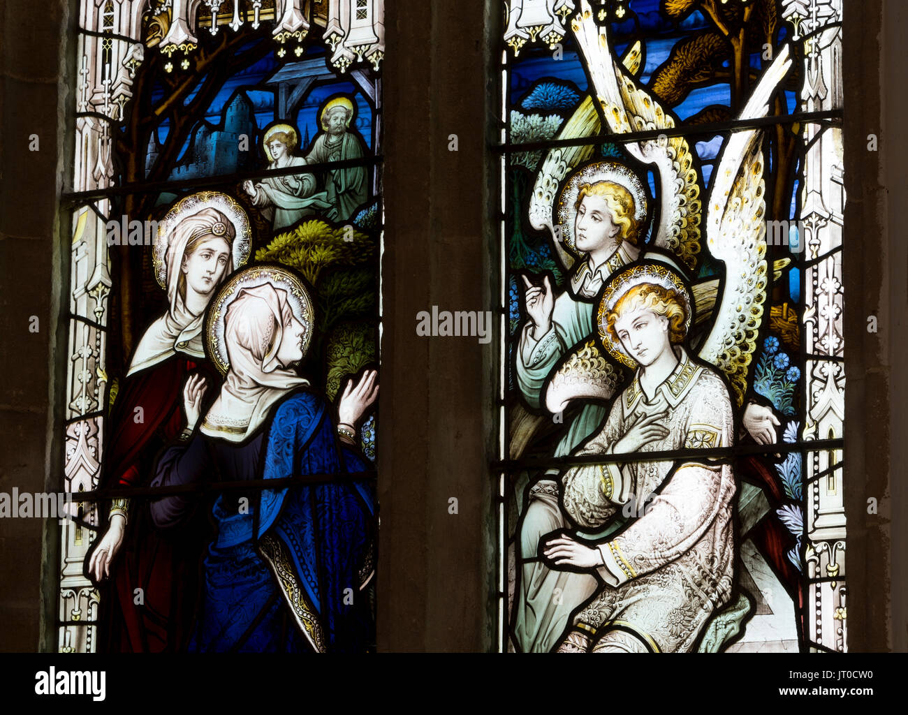 Stained glass in St. Botolph`s Church, Stoke Albany, Northamptonshire ...