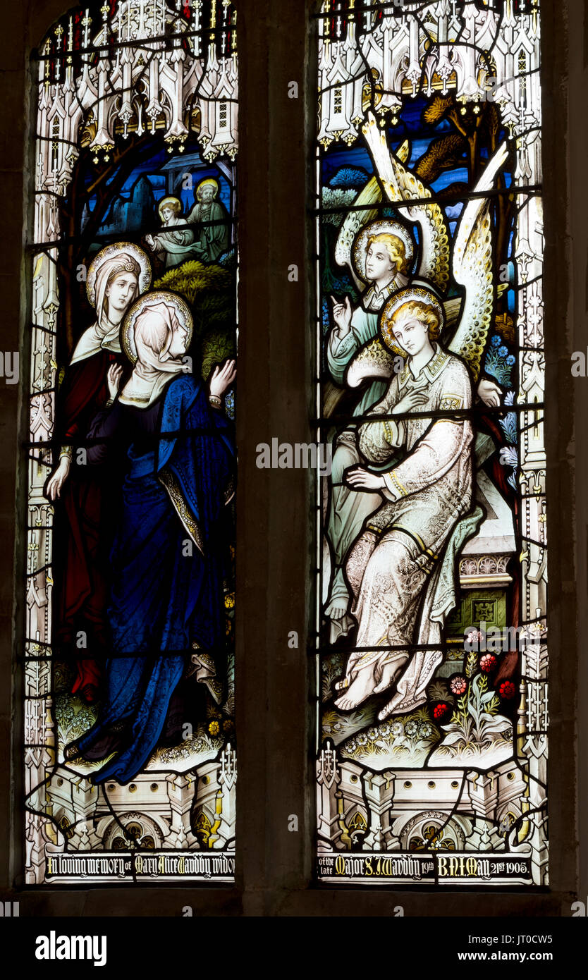 Stained glass in St. Botolph`s Church, Stoke Albany, Northamptonshire ...