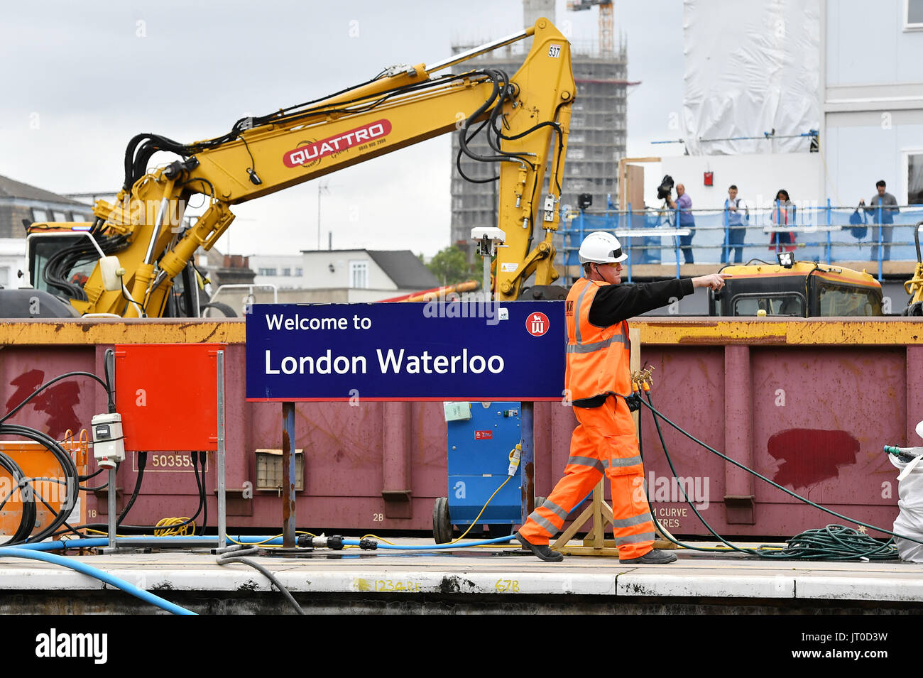 Engineering work continues at Waterloo Station in London in a major ...