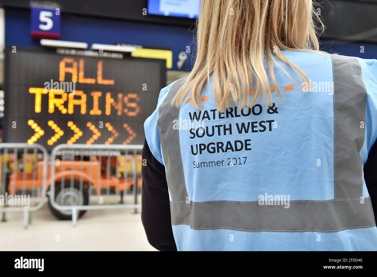 Engineering work continues at Waterloo Station in London in a major ...