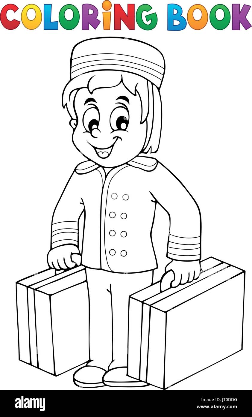 Coloring book hall porter theme 1 - eps10 vector illustration Stock ...