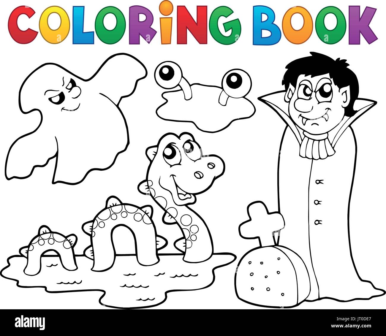 Coloring book monster theme 4 - eps10 vector illustration Stock Vector ...