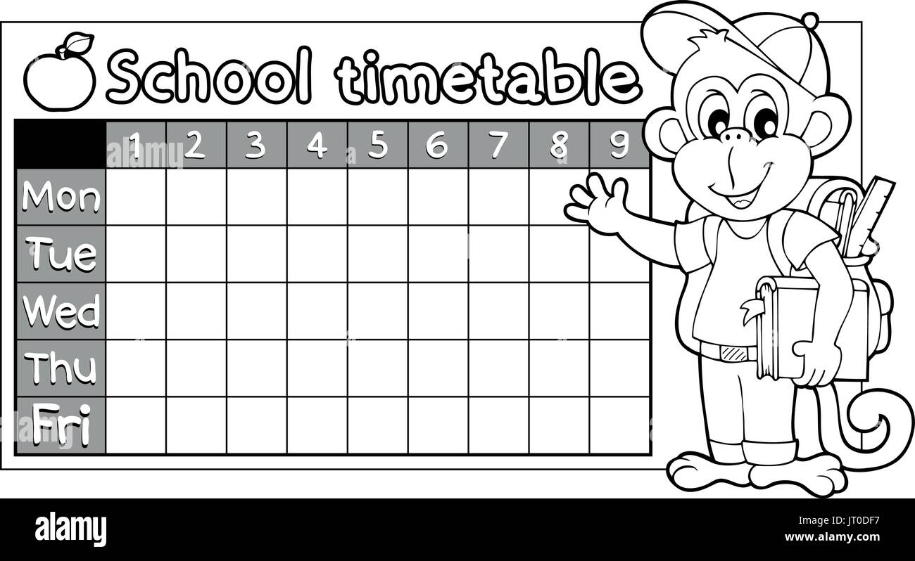 Coloring book timetable topic 6 - eps10 vector illustration Stock ...