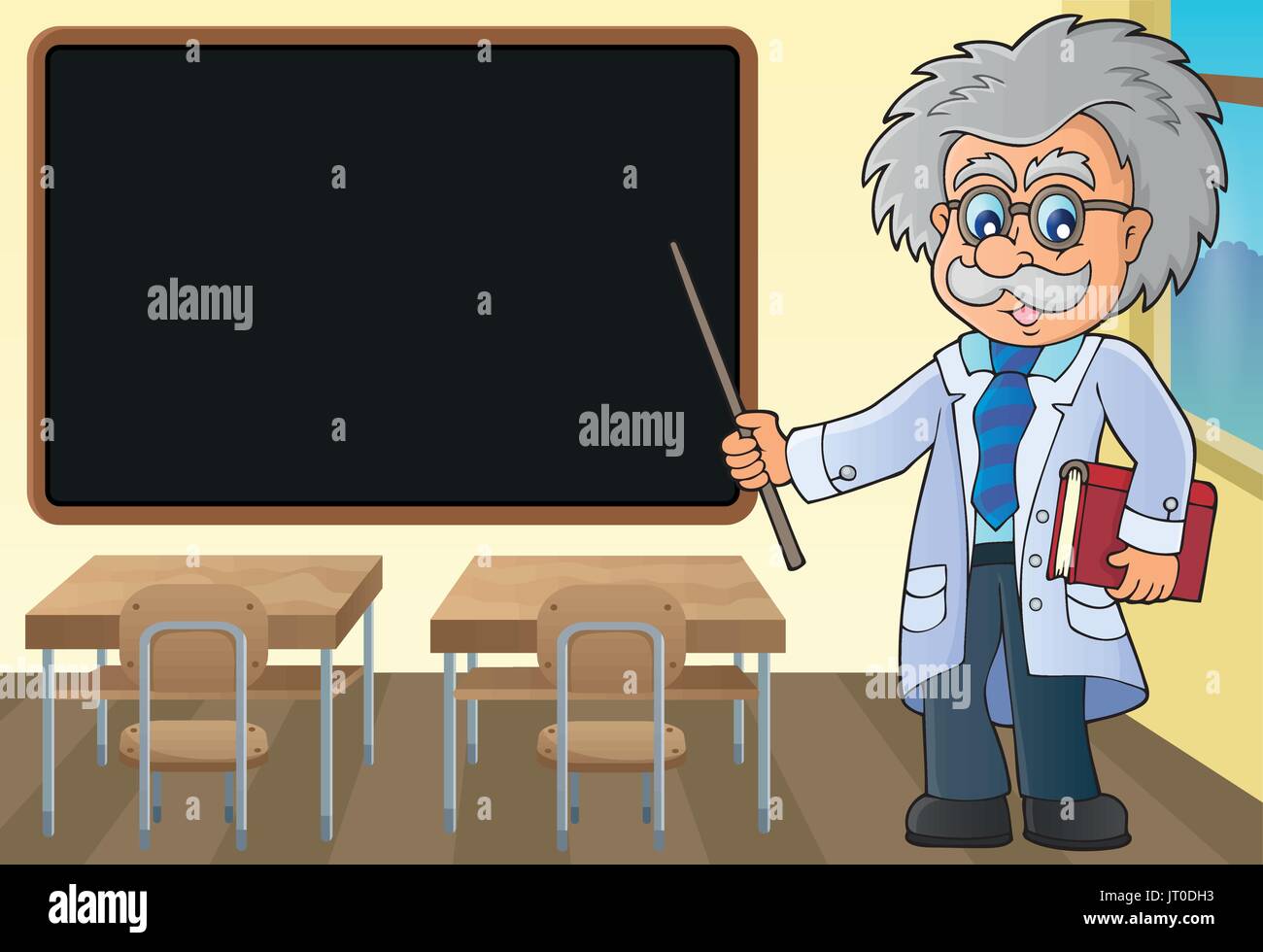 Scientist by blackboard theme image 1 - eps10 vector illustration Stock ...