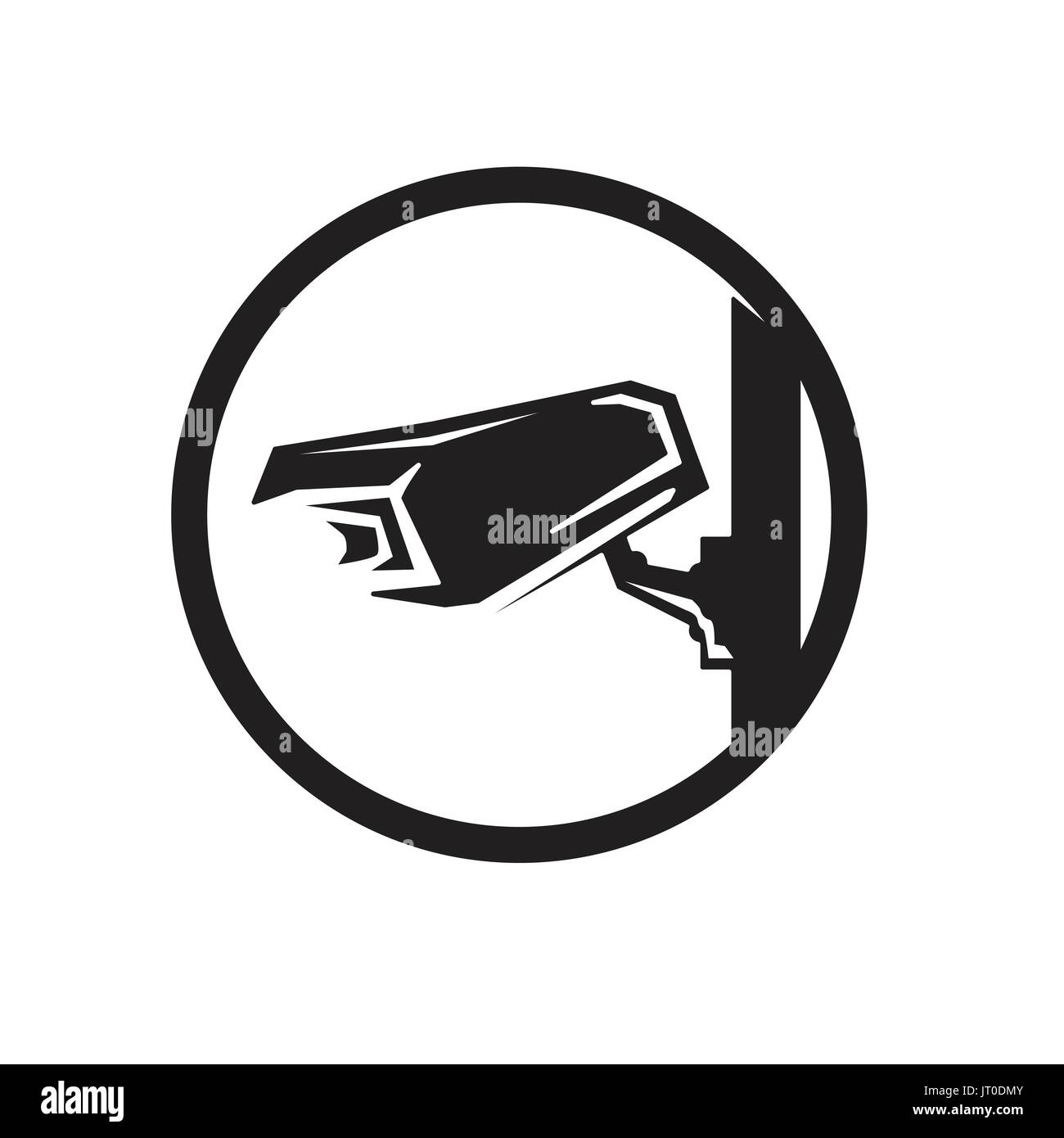 cctv camera within a circle, icon design, isolated on white background ...
