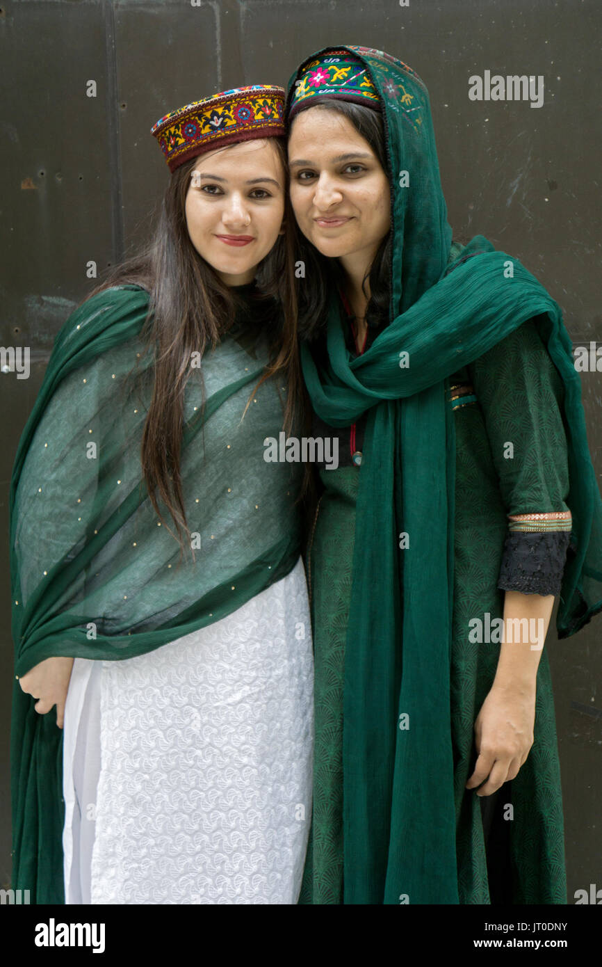 Pakistani cousins from Gilgit province wearing iraghi hats at the annual Pakistan Day Parade in Midown Manhattan New York City Stock Photo Alamy