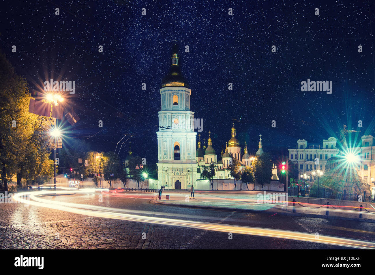 Sofia square at night Stock Photo - Alamy