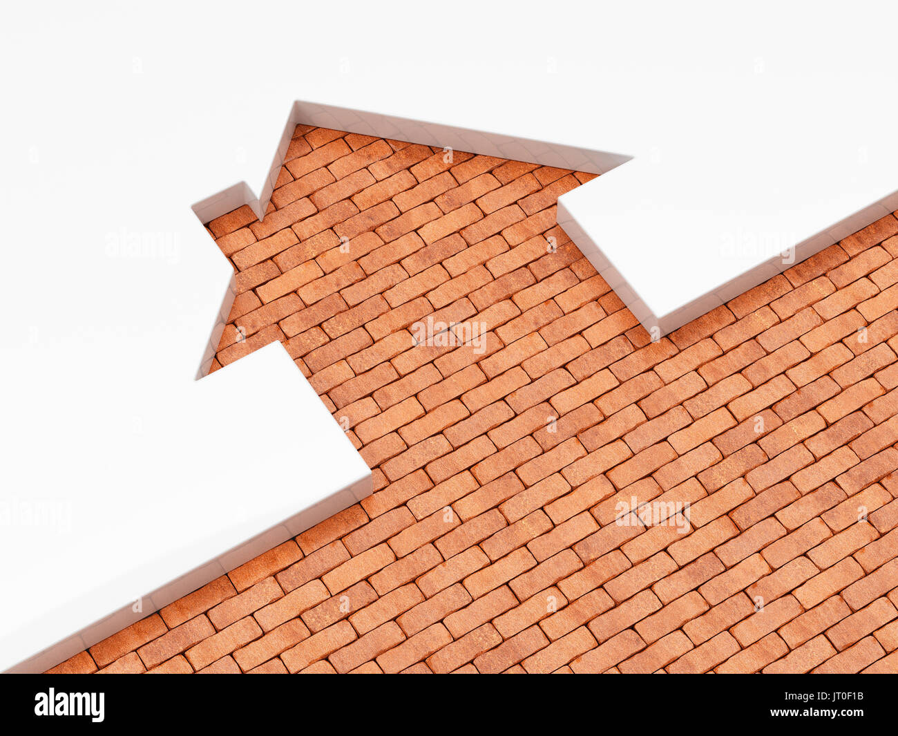 House shape brick metaphor. Home concept, real estate architecture ...
