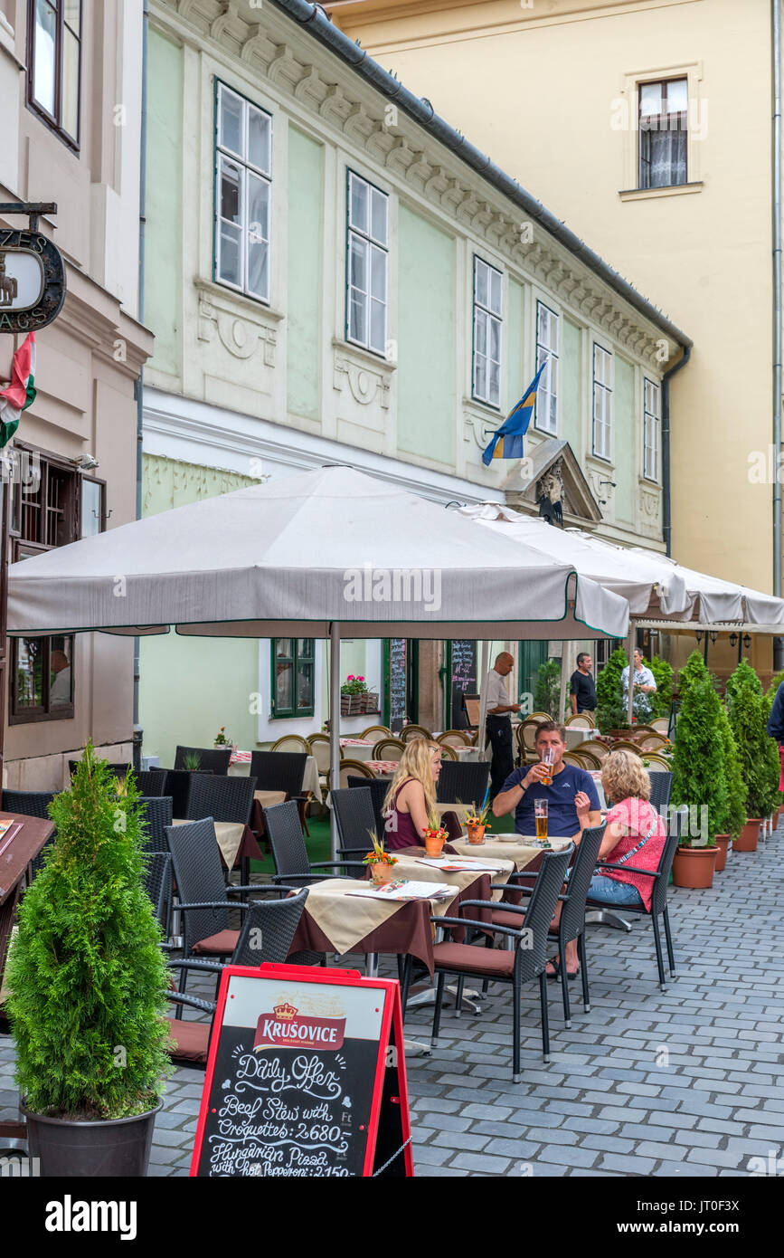 Bar in the Buda Castle district, Castle Hill, Budapest, Hungary Stock ...